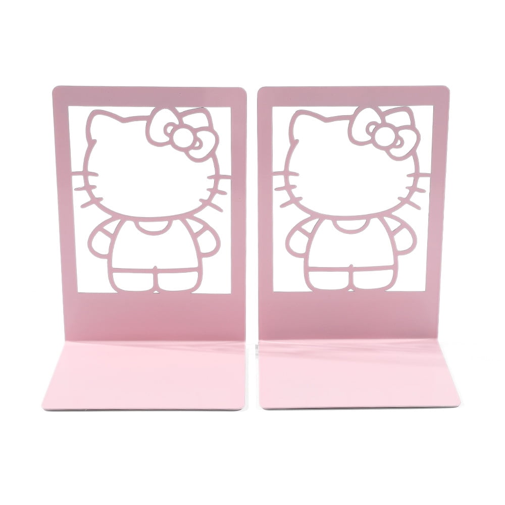 Hellokitty Cute Cartoon Cat Bookends - Heavy Duty Metal Book Stands for ...