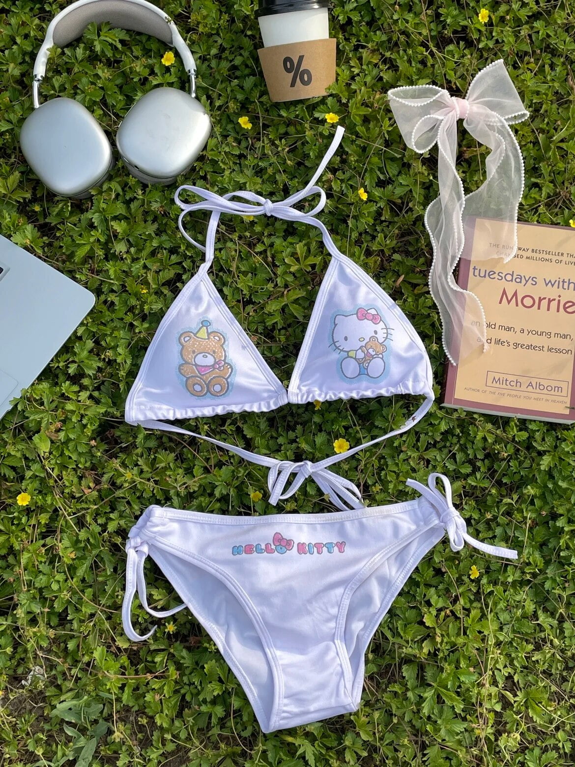 Hellokittys Sanrios Underwear Set Y2K Bra Bikini Kawaii Soft Style ...