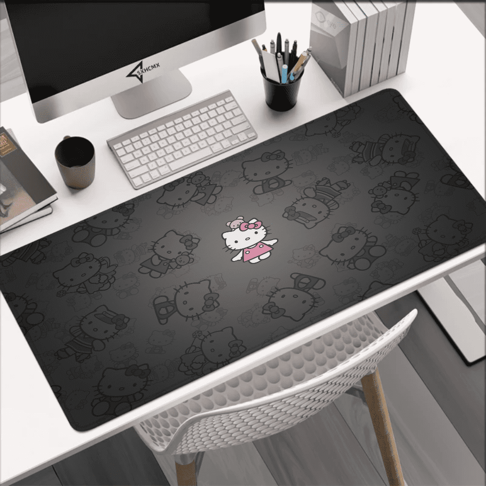 Hellos Cat Kitys Mouse Mat Gamer Desk Pad Pc Gaming Accessories ...