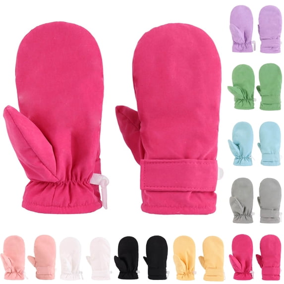 Hellosay Kids Winter Gloves Boys Girls Thermal Warm Fleece Lined Solid ...