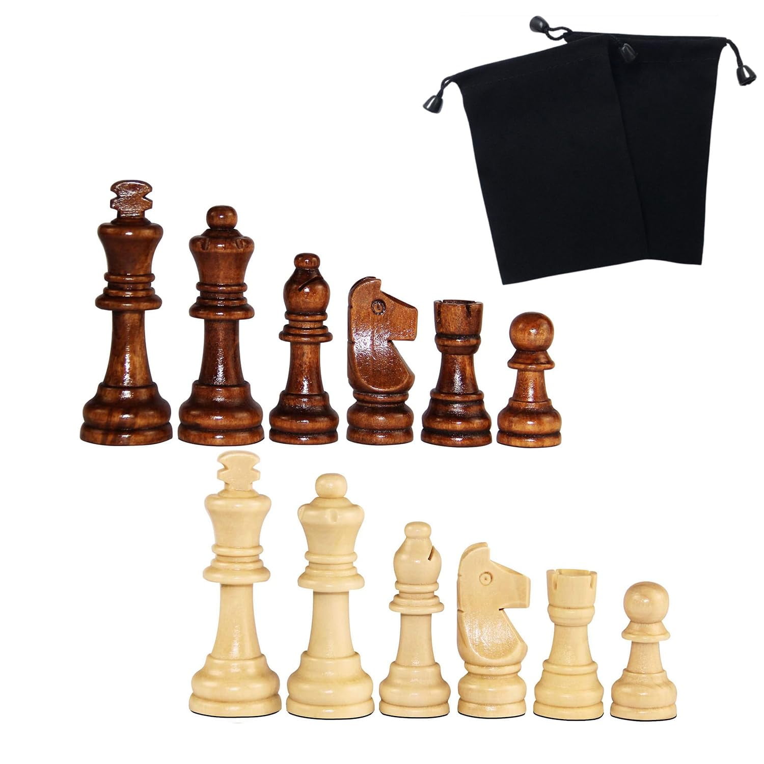 Hellpnoom Wooden Chess Pieces, TSF6 Tournament Staunton Wood Chessmen ...