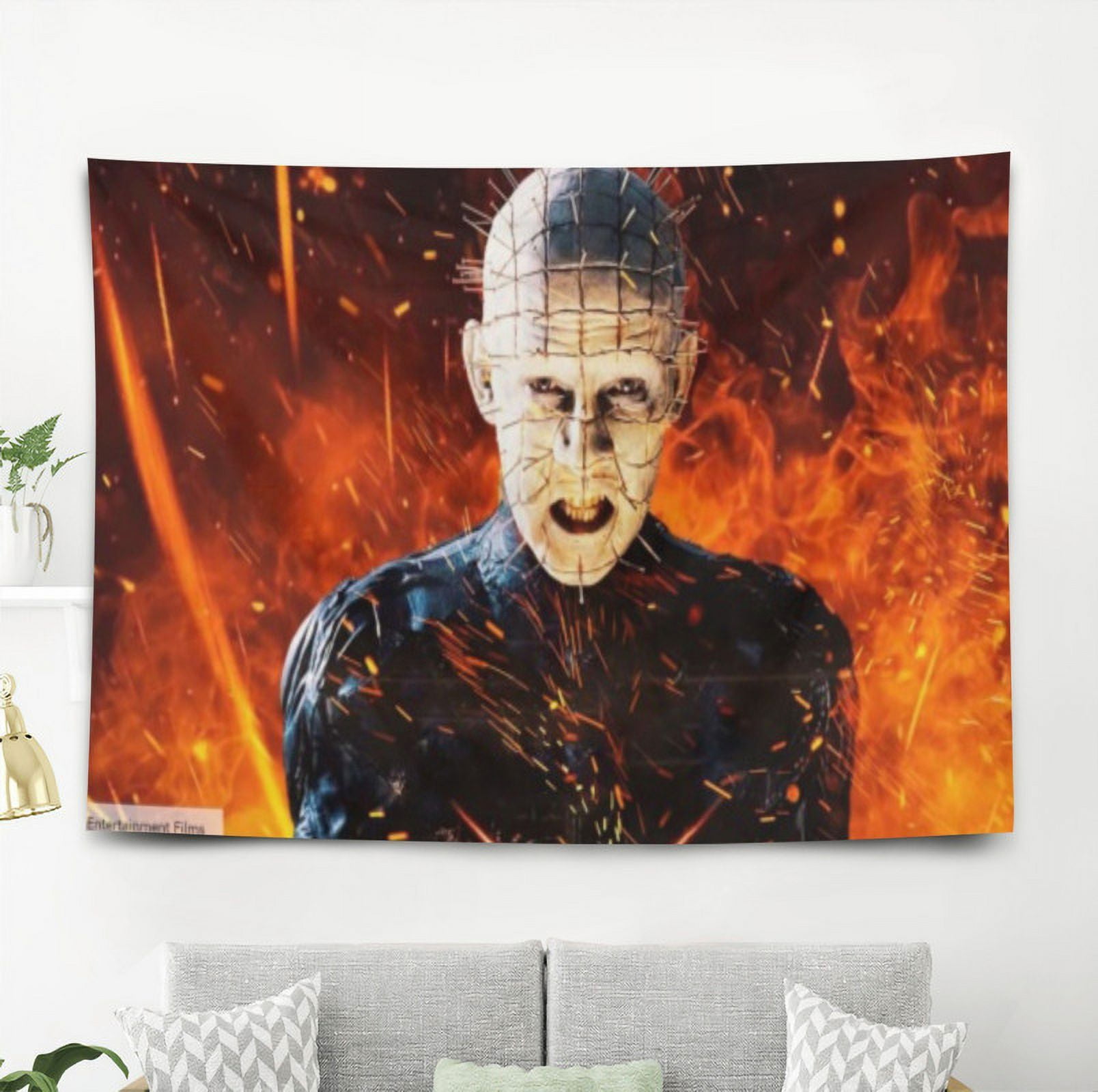 Hellraiser Pinhead Tapestry Gift Wall Hanging Backdrop for Room Bedroom ...