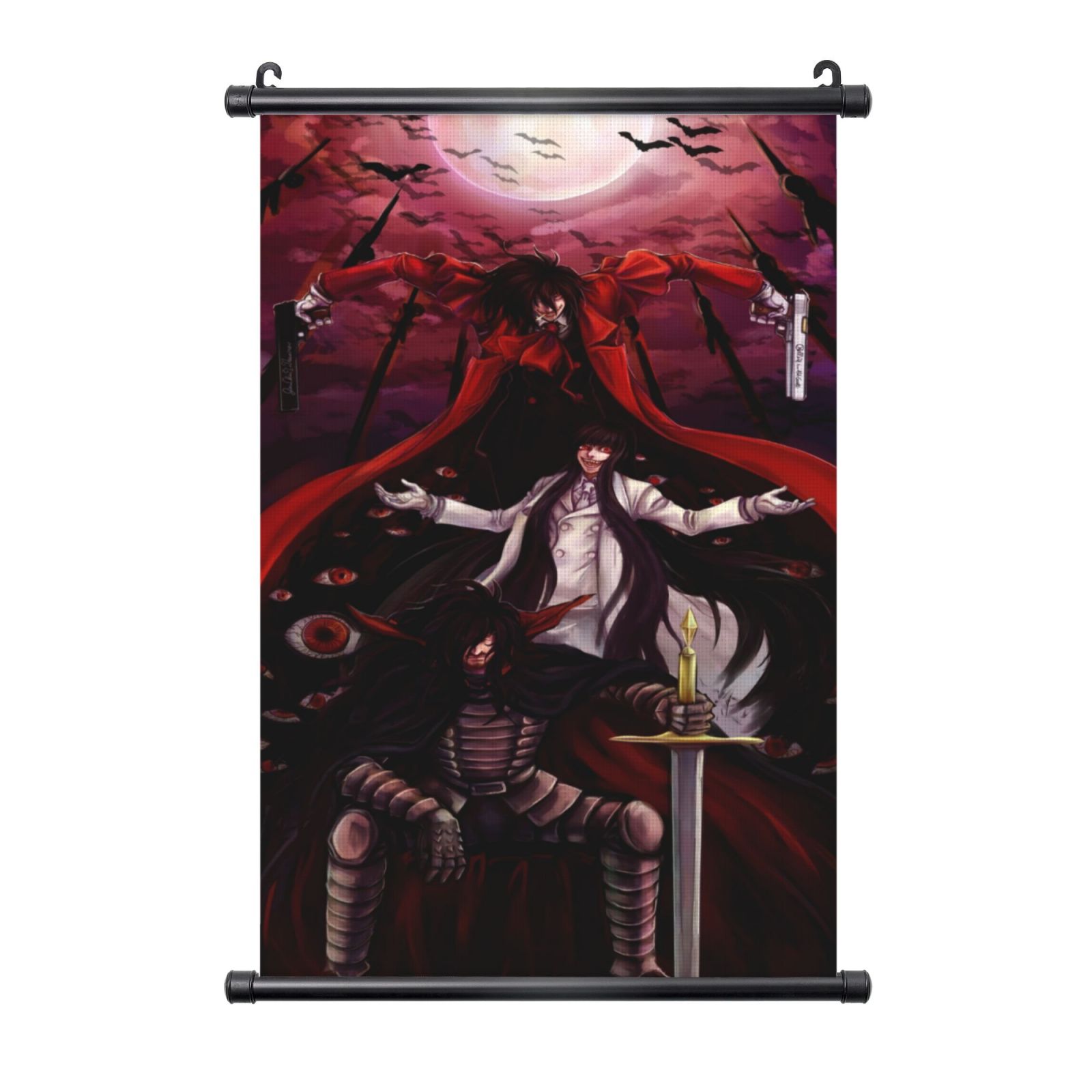 Hellsing Poster Aesthetic Canvas PVC Shaft Wall Art Hanging Hanger ...