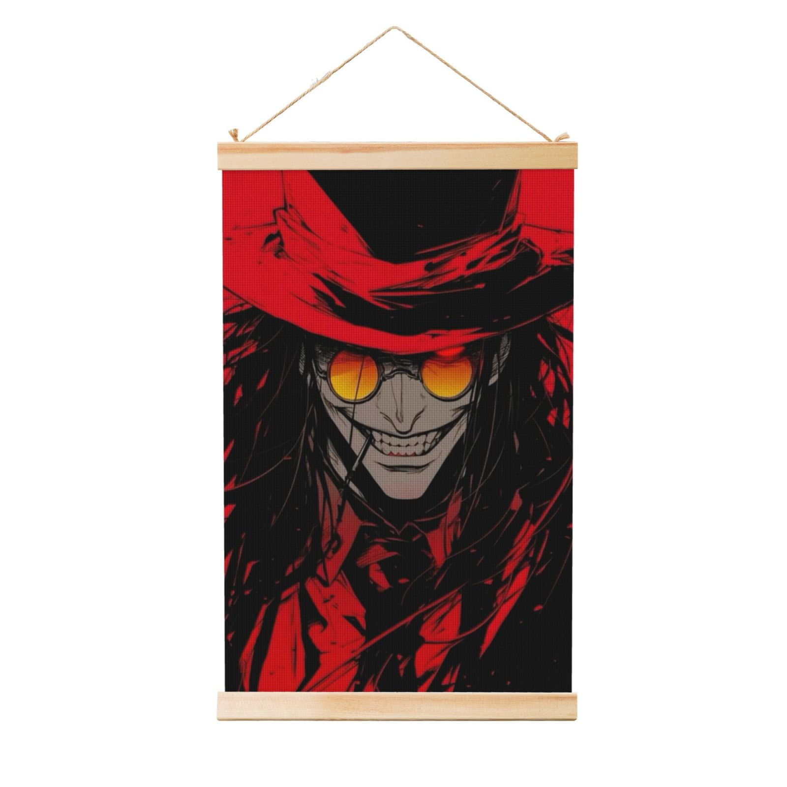 Hellsing Poster Aesthetic Canvas Wooden Shaft Wall Art Hanging Hanger ...