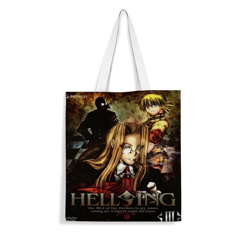 Hellsing Ultimate canvas Tote Bag for Women Aesthetic Cute Cat Shopping Grocery Reusable Bags ...
