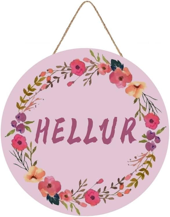 Hellur Sign for Front Door - Farmhouse Welcome Sign for Door or Porch ...
