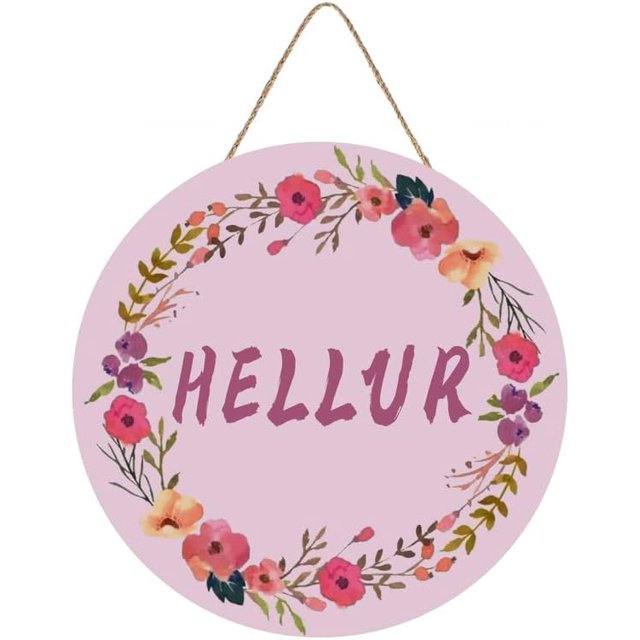 Hellur Sign for Front Door - Farmhouse Welcome Sign for Door or Porch ...