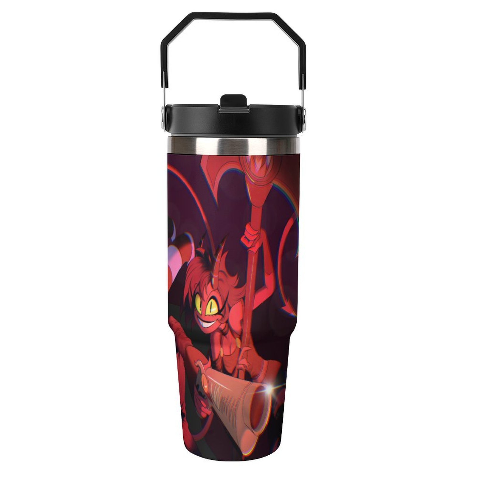 Helluva Boss 30 OzTumbler with Handle And Straw, Stainless Steel Double ...