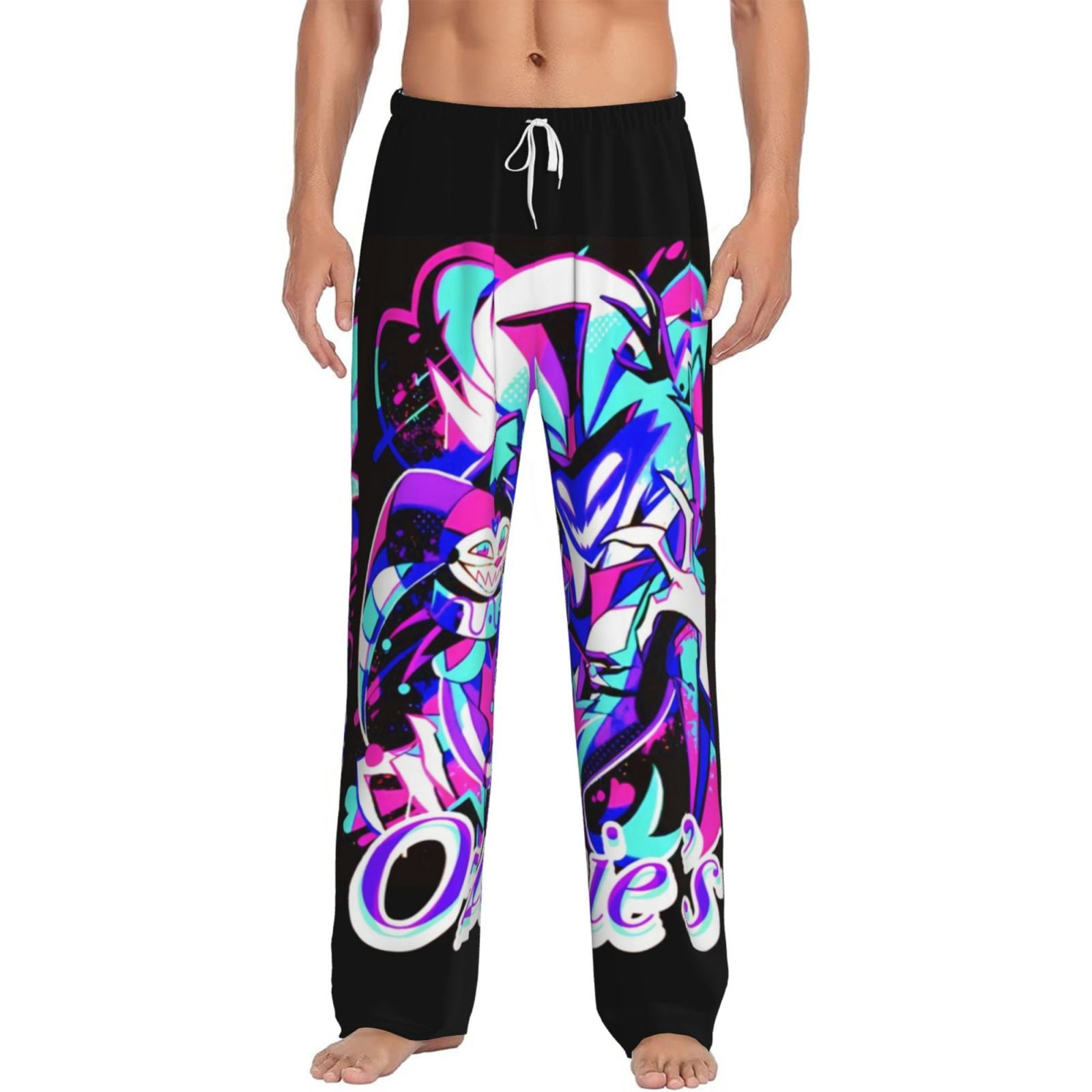 Helluva Boss Anime Cartoon All-Over Print Men'S Black Pajama Pants ...