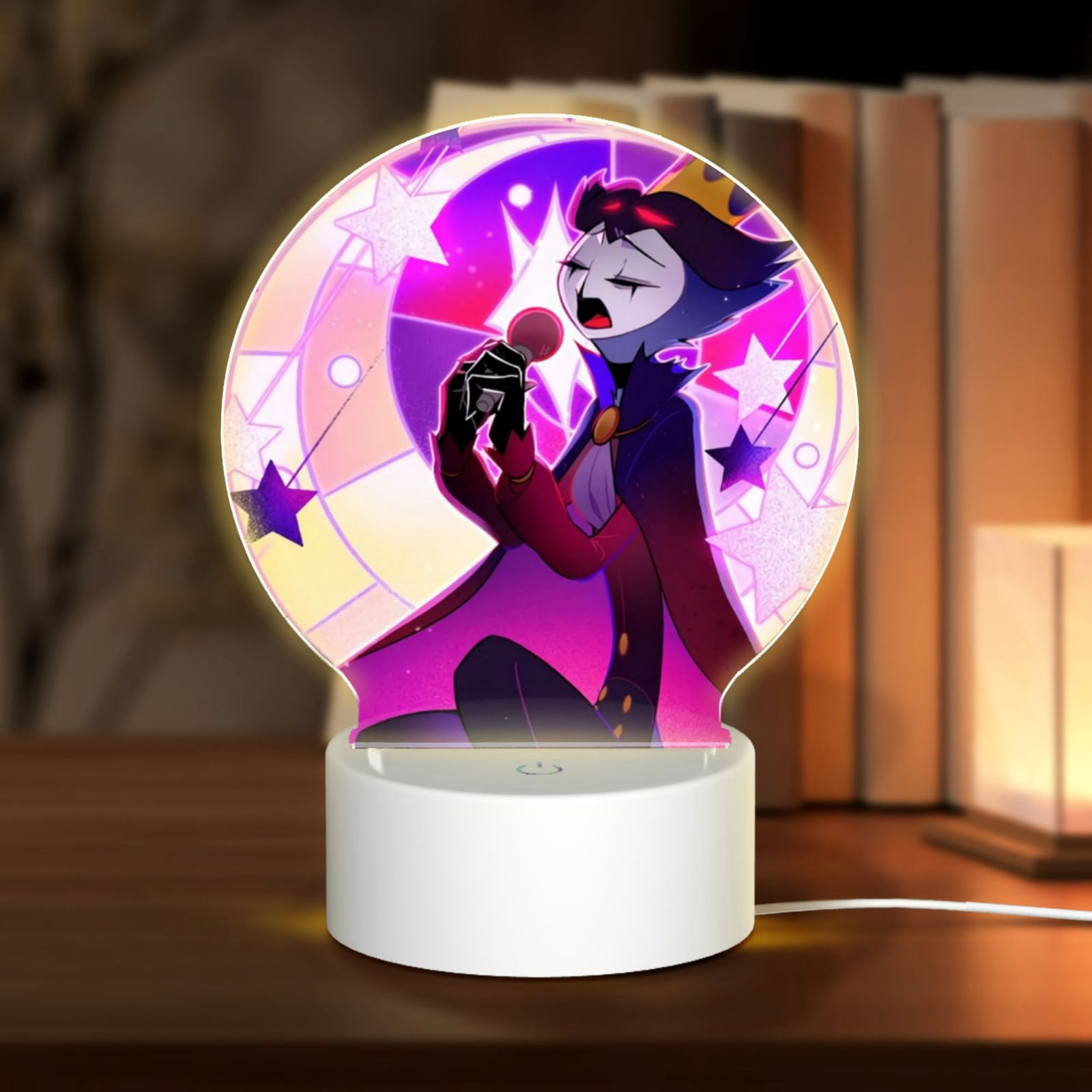 Helluva Boss Anime Round Acrylic Night Light Is Suitable For Rooms ...