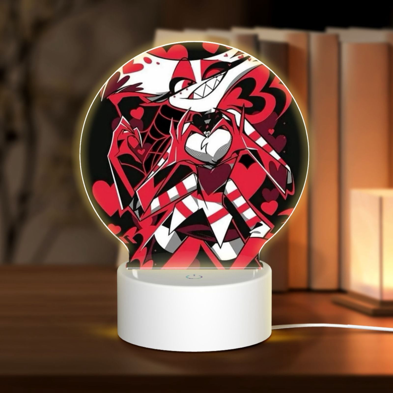 Helluva Boss Anime Round Acrylic Night Light Is Suitable For Rooms ...