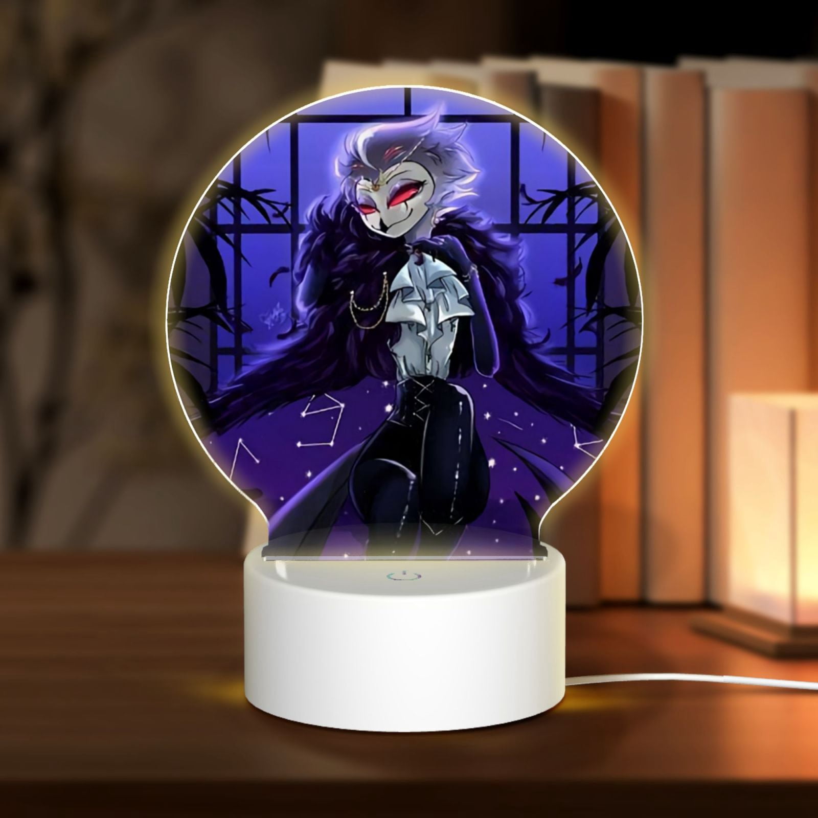 Helluva Boss Anime Round Acrylic Night Light Is Suitable For Rooms ...