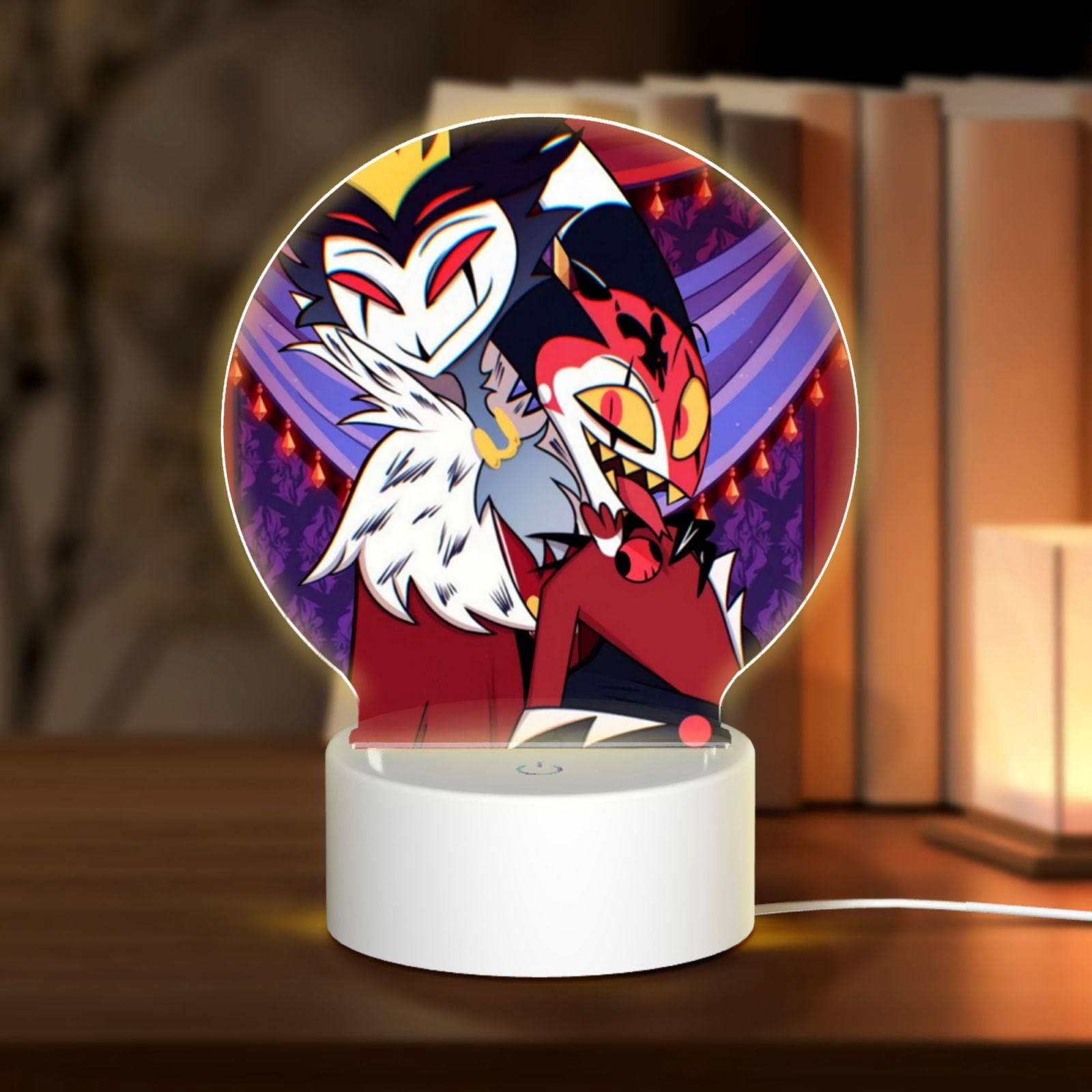 Helluva Boss Anime Round Acrylic Night Light Is Suitable For Rooms ...