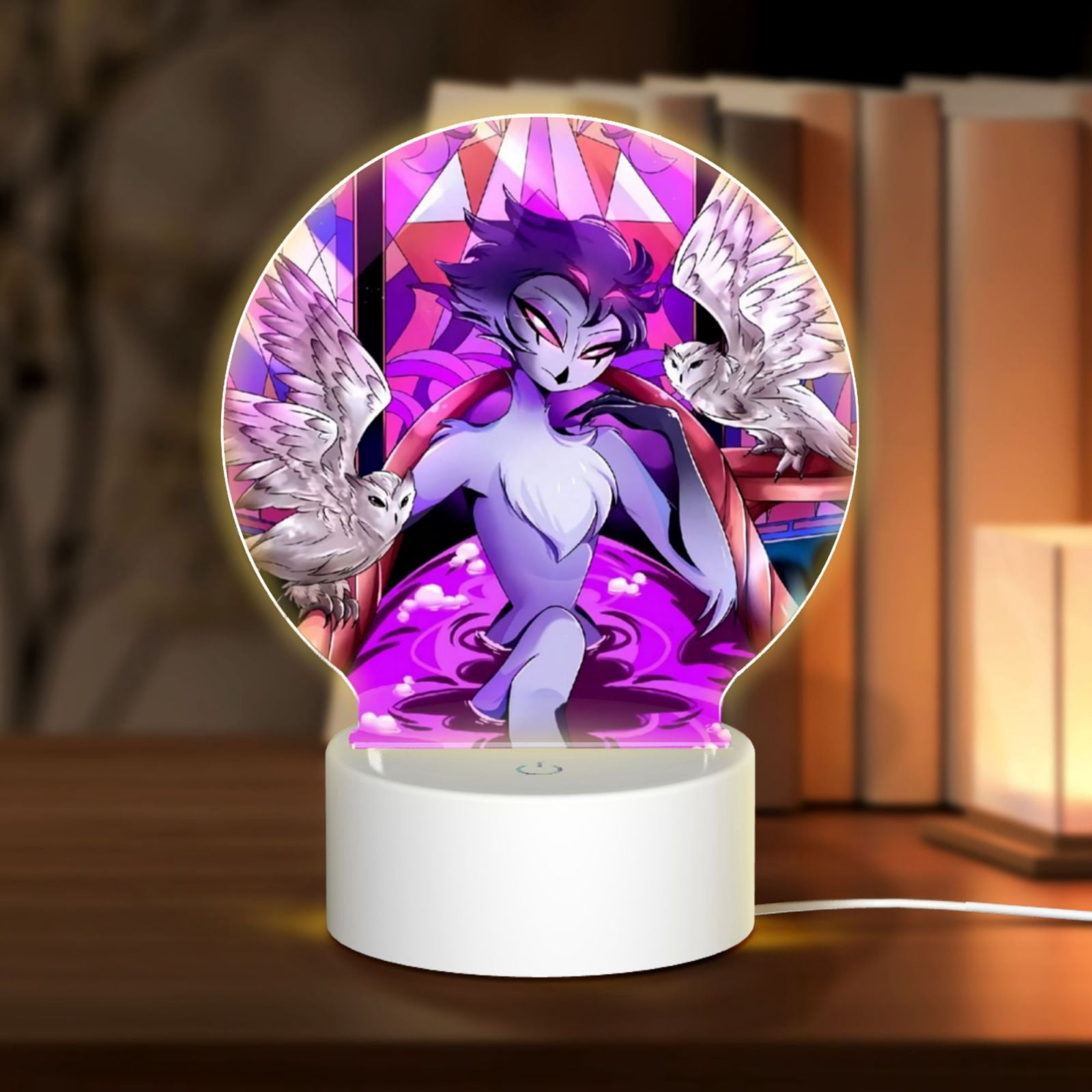 Helluva Boss Anime Round Acrylic Night Light Is Suitable For Rooms ...