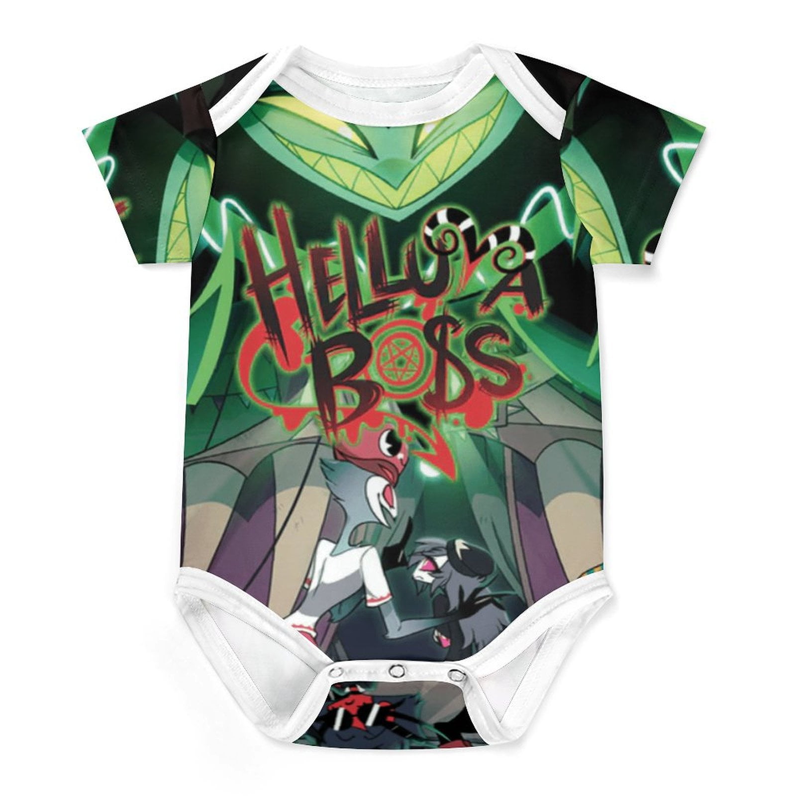 Helluva Boss Baby Boy Girl Short Sleeve Romper Clothing Set Print ...