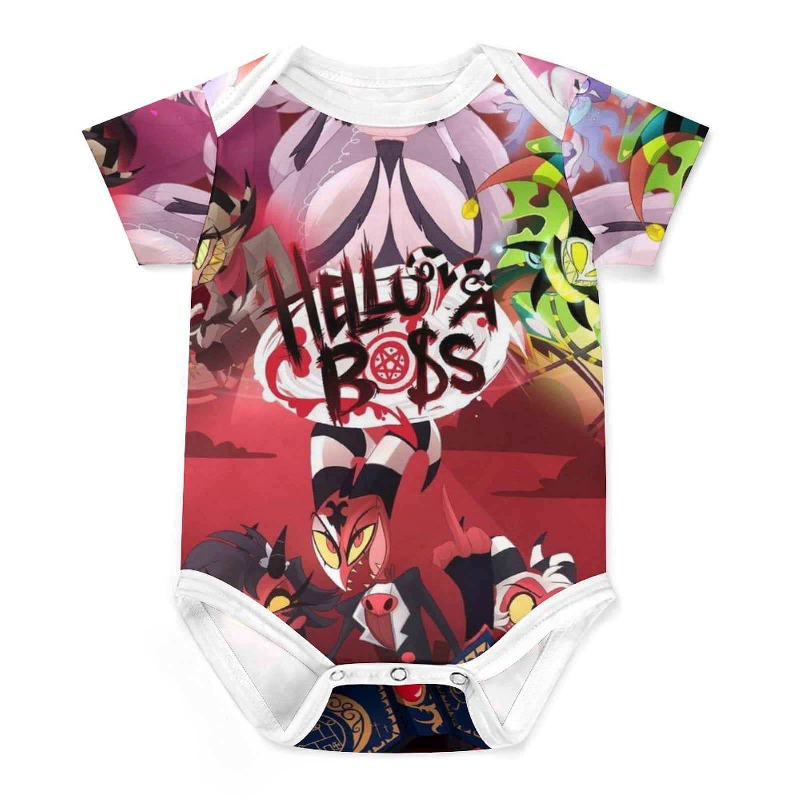 Helluva Boss Baby Boy Girl Short Sleeve Romper Clothing Set Print ...