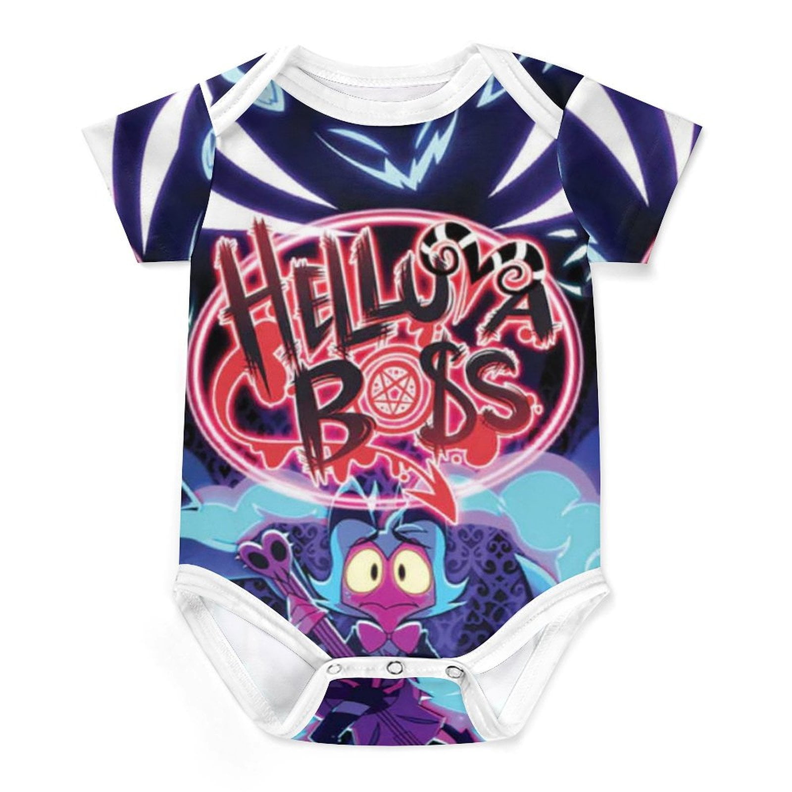 Helluva Boss Baby Boy Girl Short Sleeve Romper Clothing Set Print ...