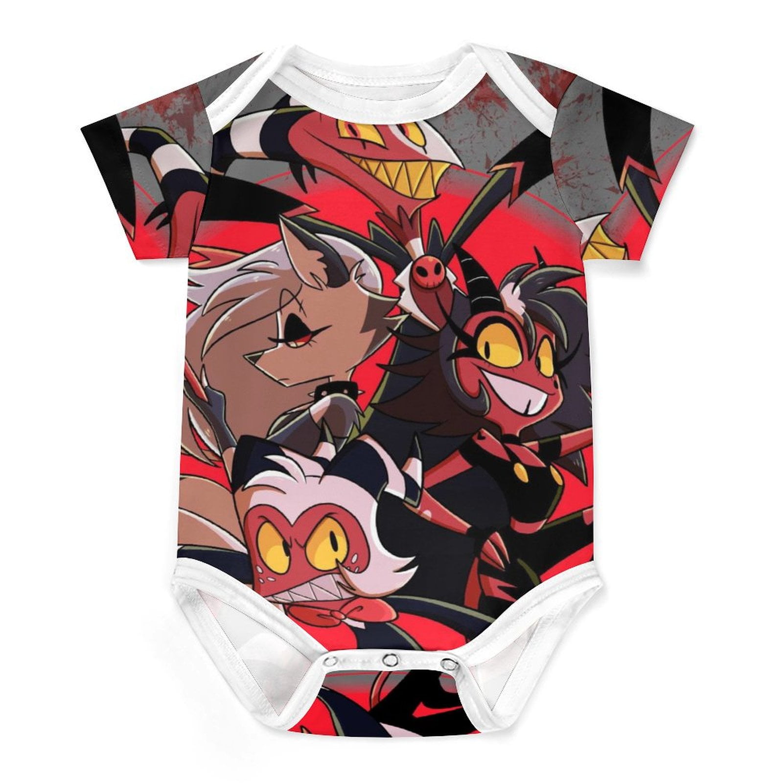 Helluva Boss Baby Boy Girl Short Sleeve Romper Clothing Set Print ...