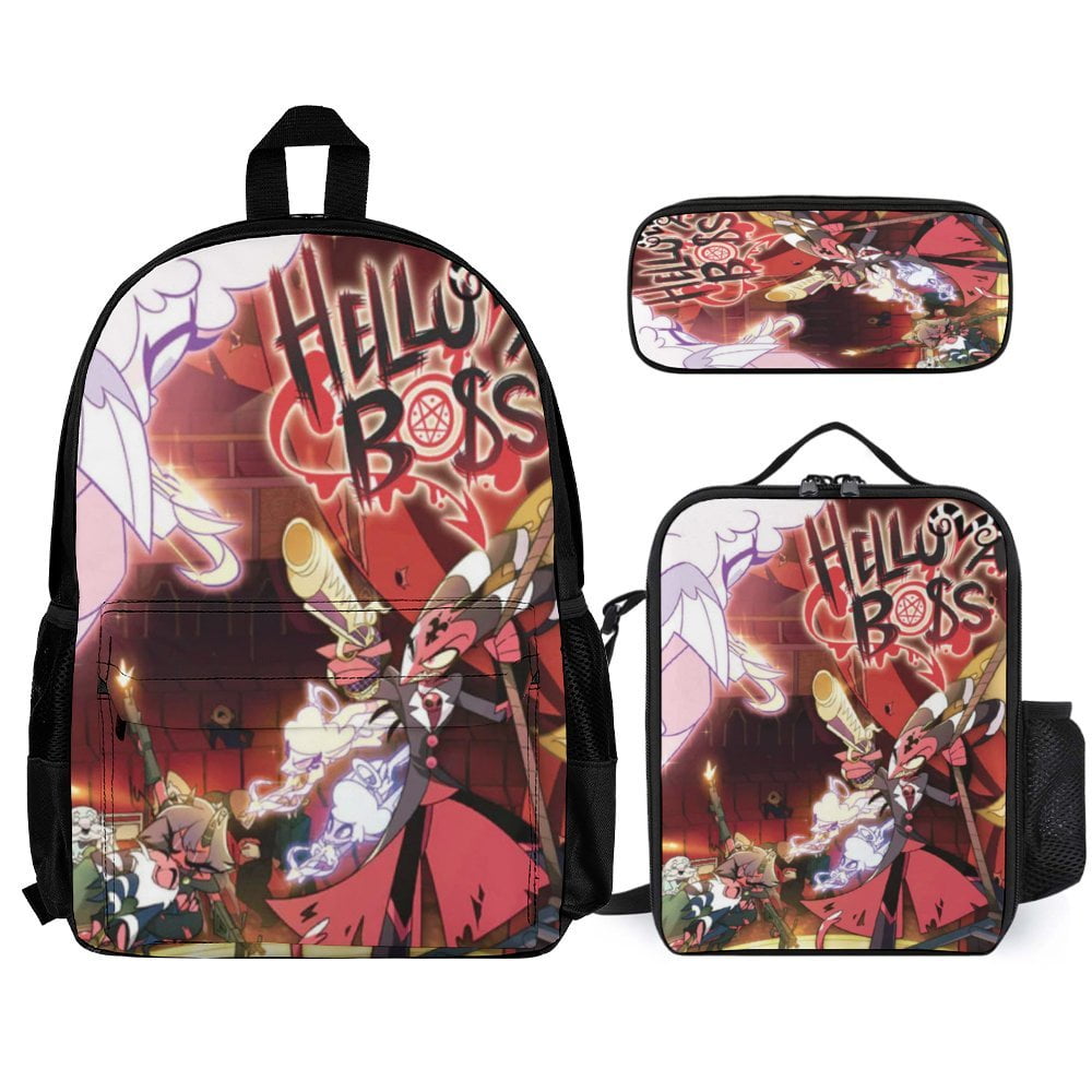 Helluva Boss Backpacks 3 Piece Set Kids Bookbag School Bag with Lunch ...