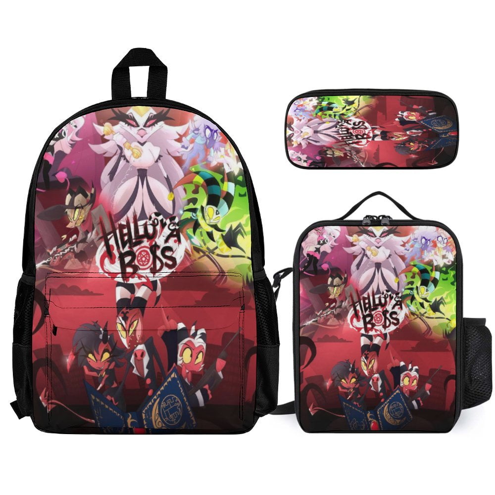 Helluva Boss Backpacks 3 Piece Set Kids Bookbag School Bag with Lunch ...