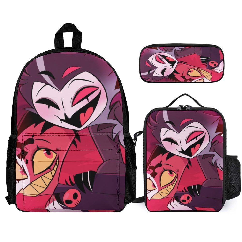 Helluva Boss Backpacks 3 Piece Set Kids Bookbag School Bag with Lunch ...