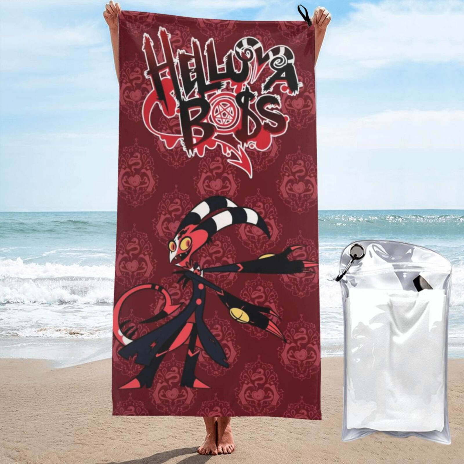 Helluva Boss Beach Towel, Soft Lightweight Quick Dry Absorbent Large ...