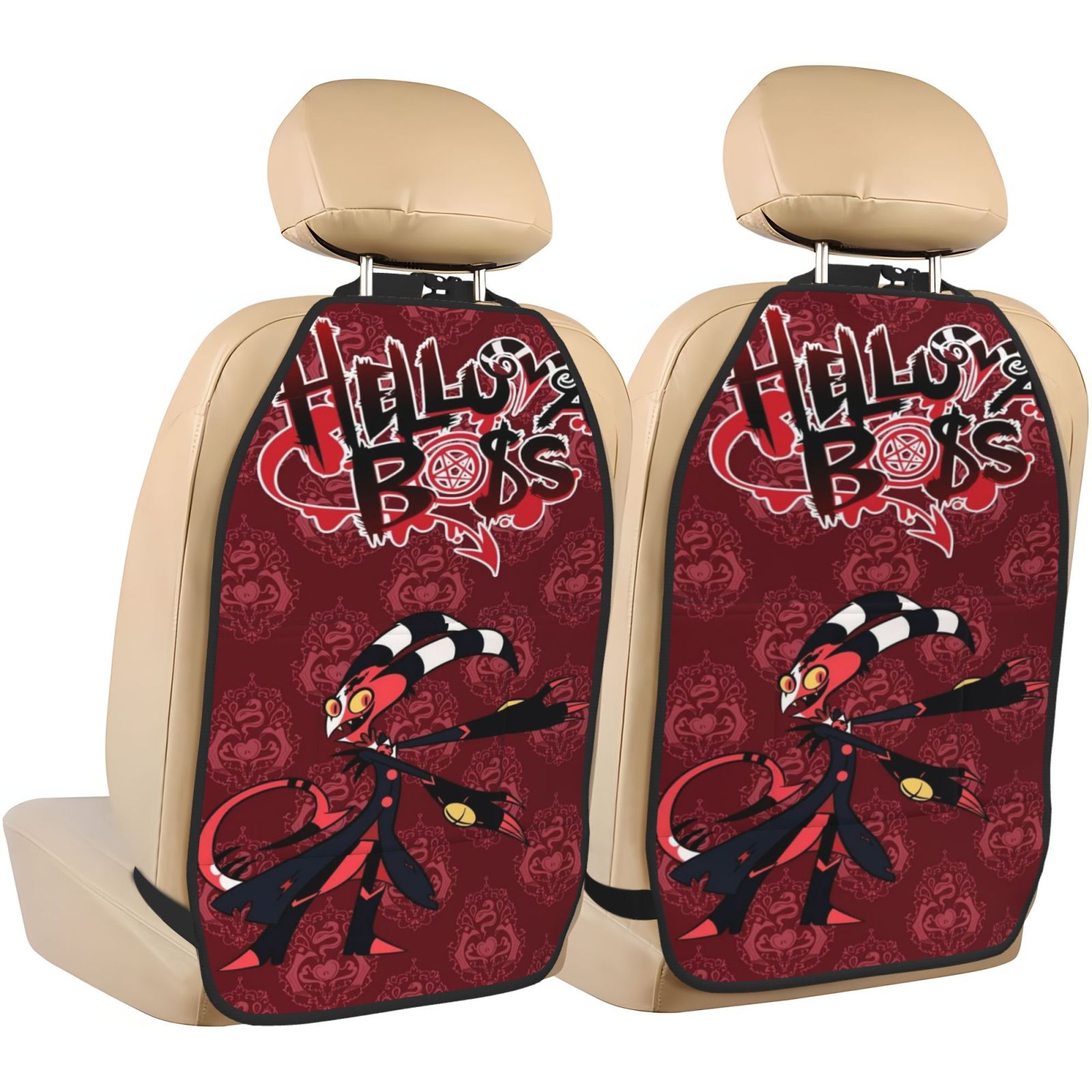 Helluva Boss Car Back Seat Organizer 2 Pack Anti-Kick Storage Mats with ...