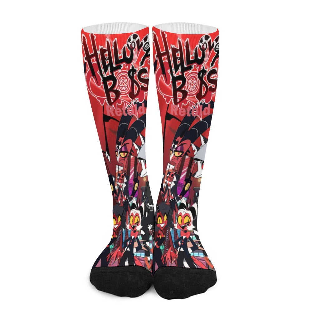 Helluva Boss Compression Socks Support Knee High Socks For Running ...
