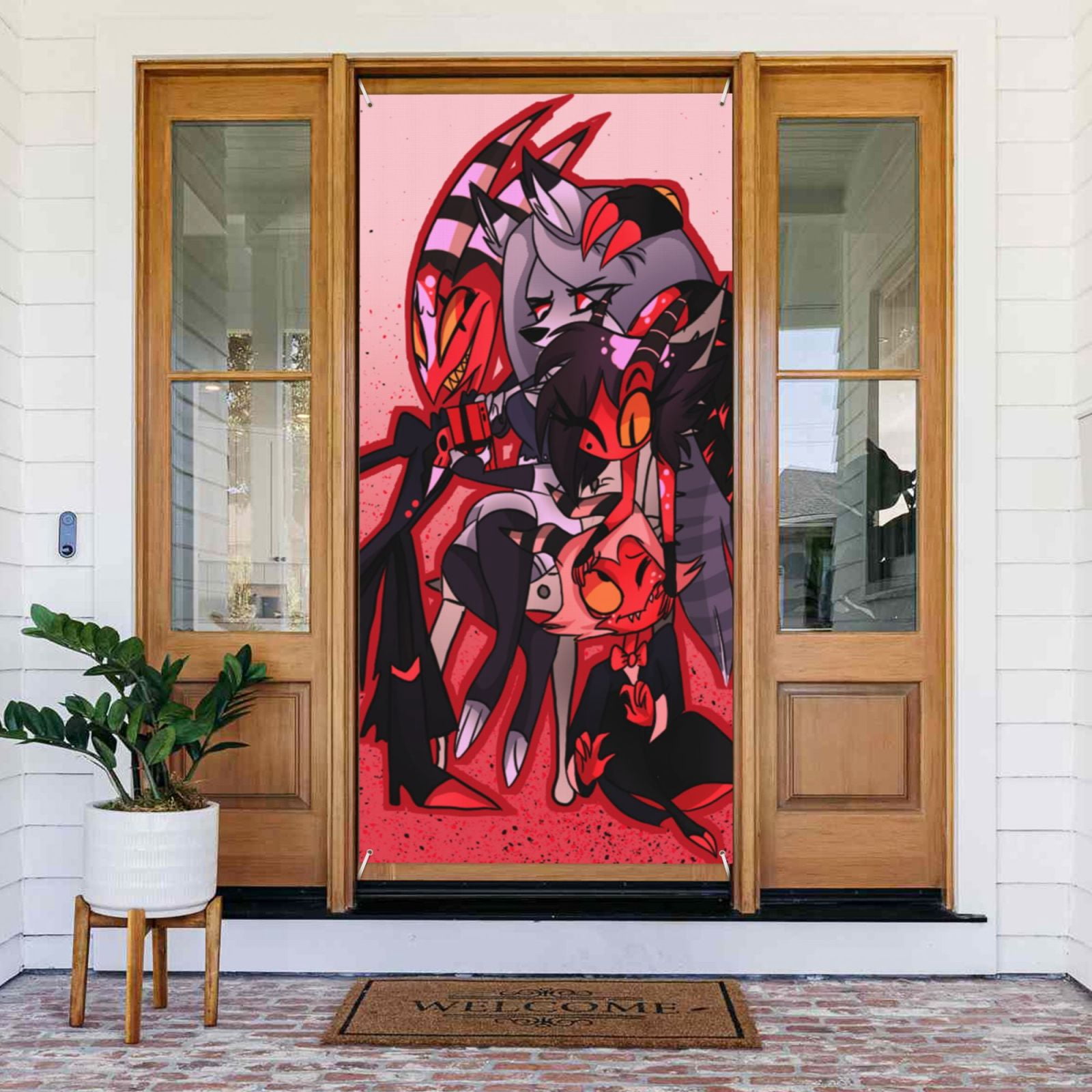 Helluva Boss Door Cover Decorated Banner Home Decor Tapestry Holiday ...