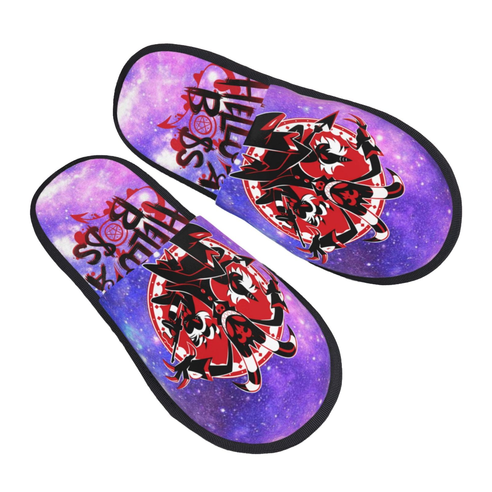 Helluva Boss Furry Slippers For Men Women Fuzzy House Slippers Winter ...
