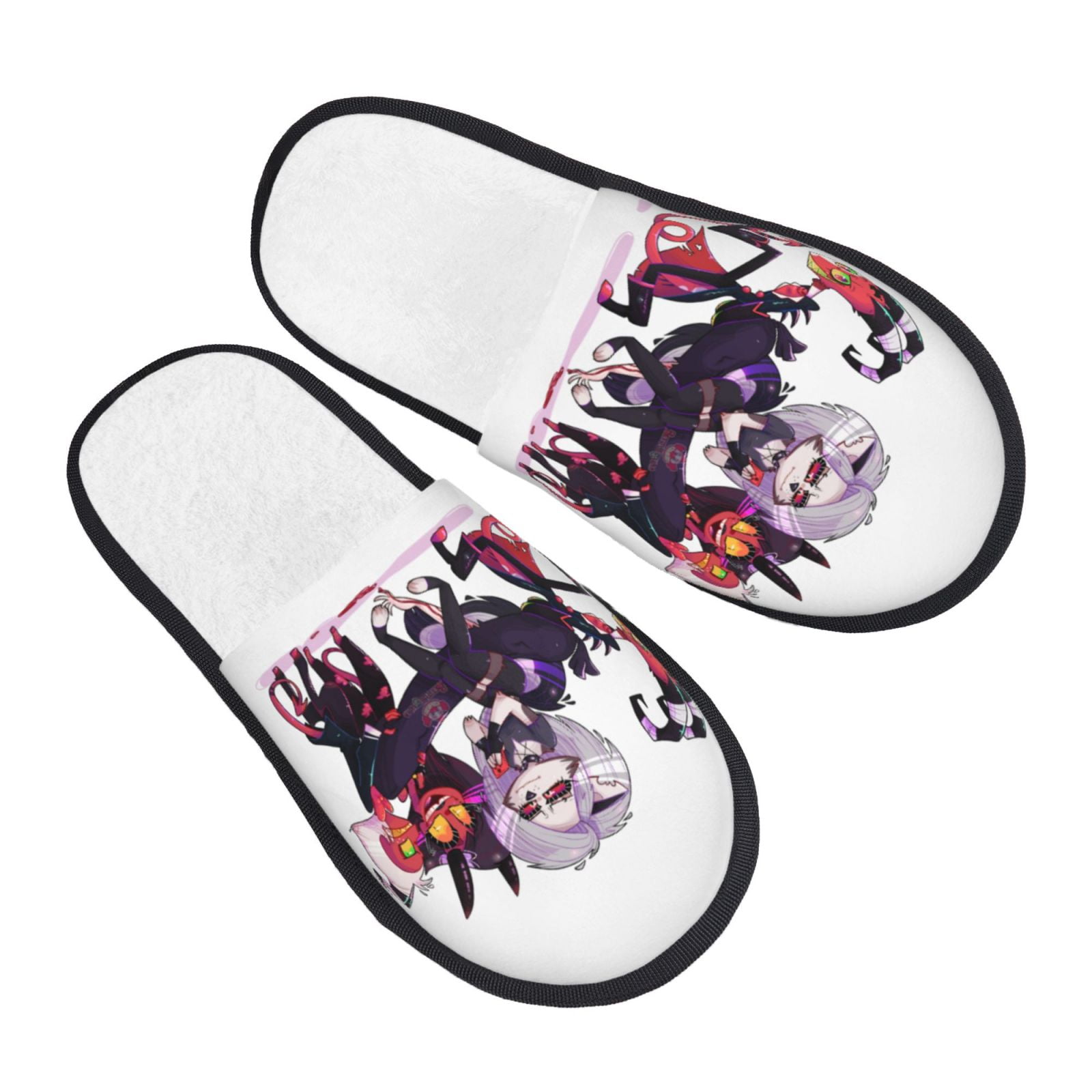 Helluva Boss Furry Slippers For Men Women Fuzzy House Slippers Winter ...