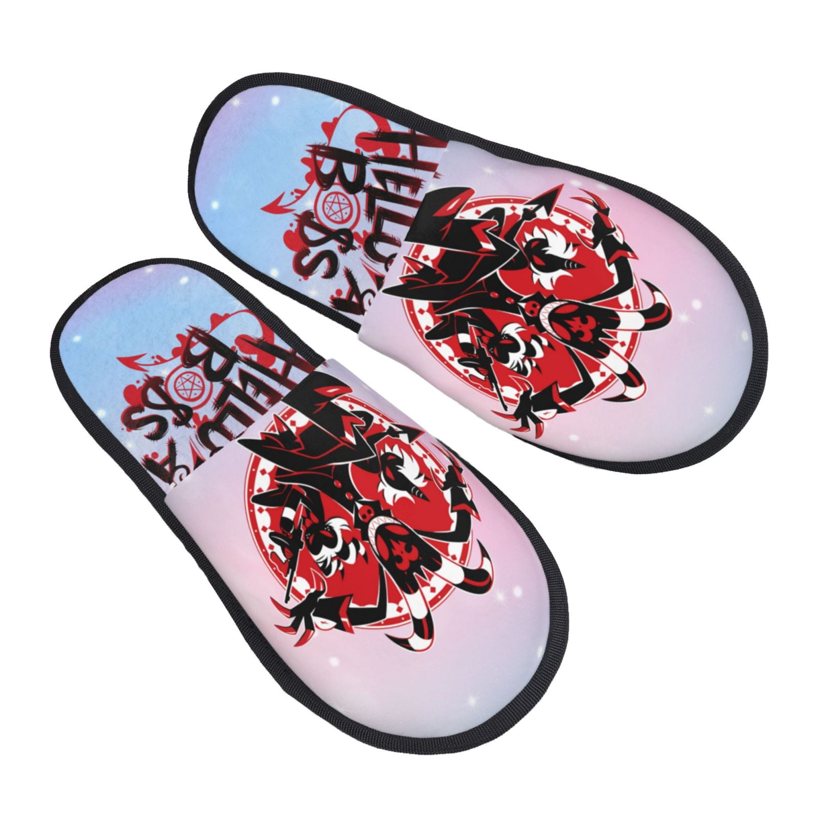 Helluva Boss Furry Slippers For Men Women Fuzzy House Slippers Winter ...