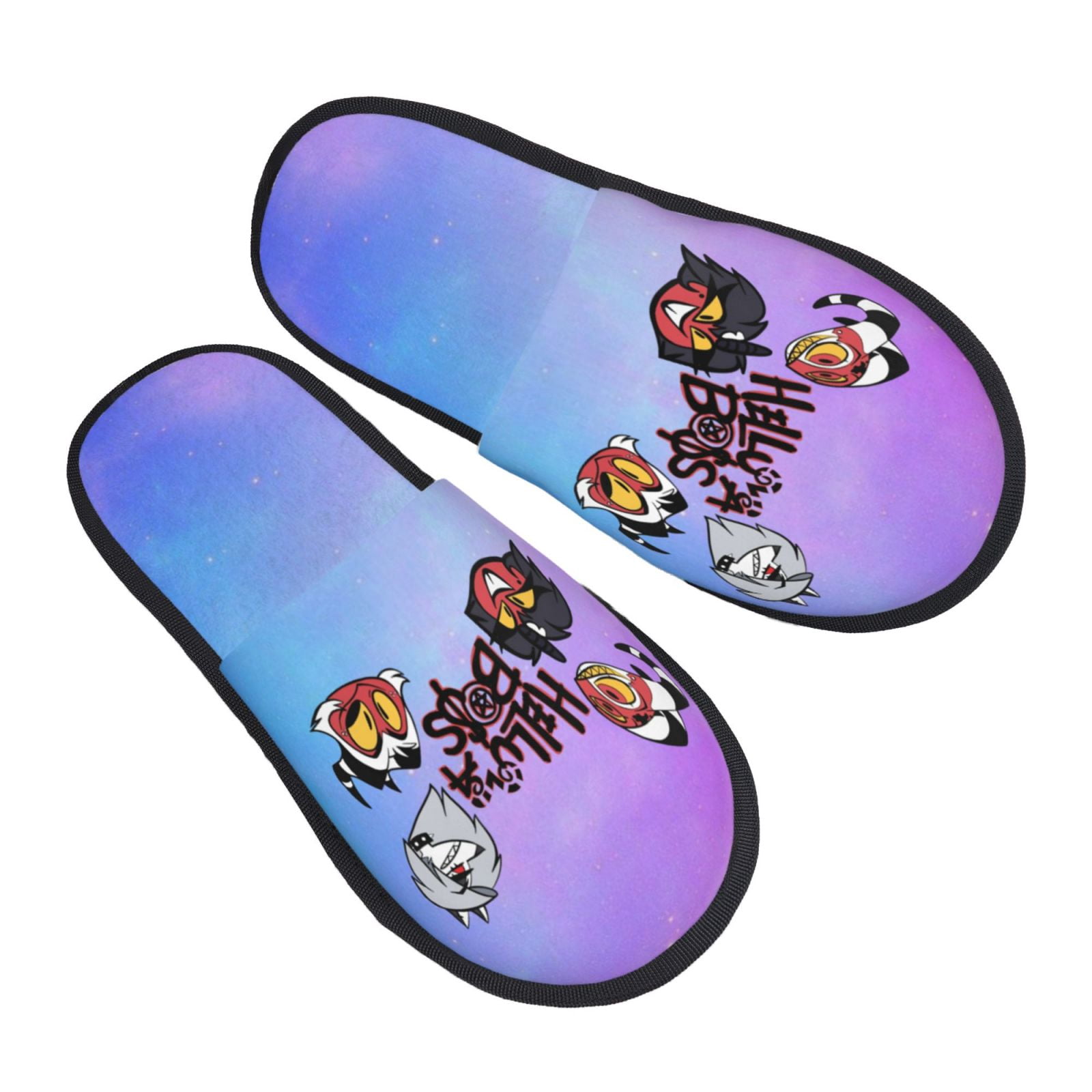 Helluva Boss Furry Slippers For Men Women Fuzzy House Slippers Winter ...