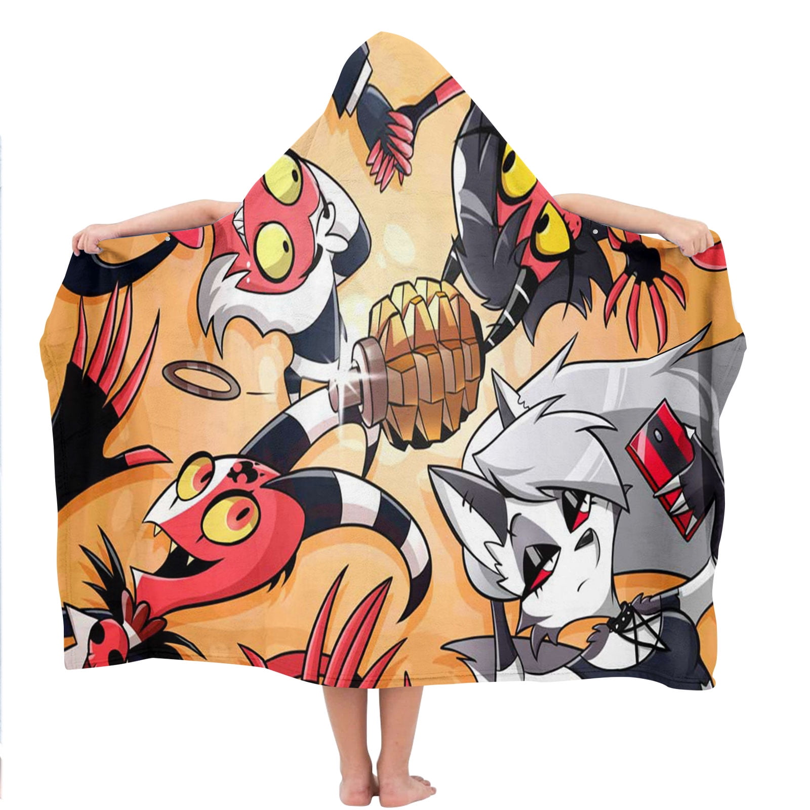 Helluva Boss Hooded Kids Beach Towels Toddler Microfiber Bath Absorbent ...