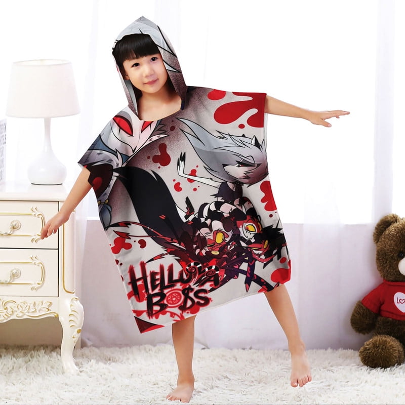 Helluva Boss Hooded Poncho Towels, Soft & Absorbent Microfiber Beach ...