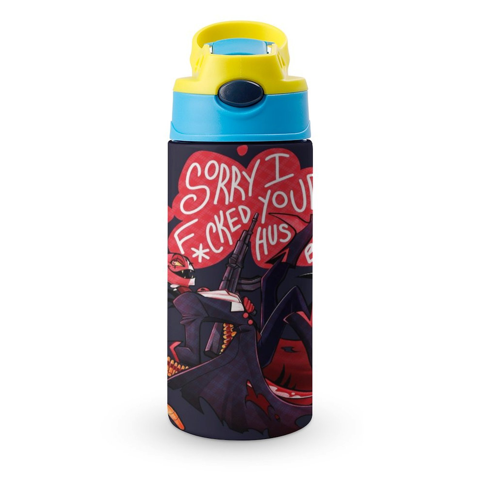Helluva Boss Insulated Bottle with Straw And Built in Carrying Loop ...