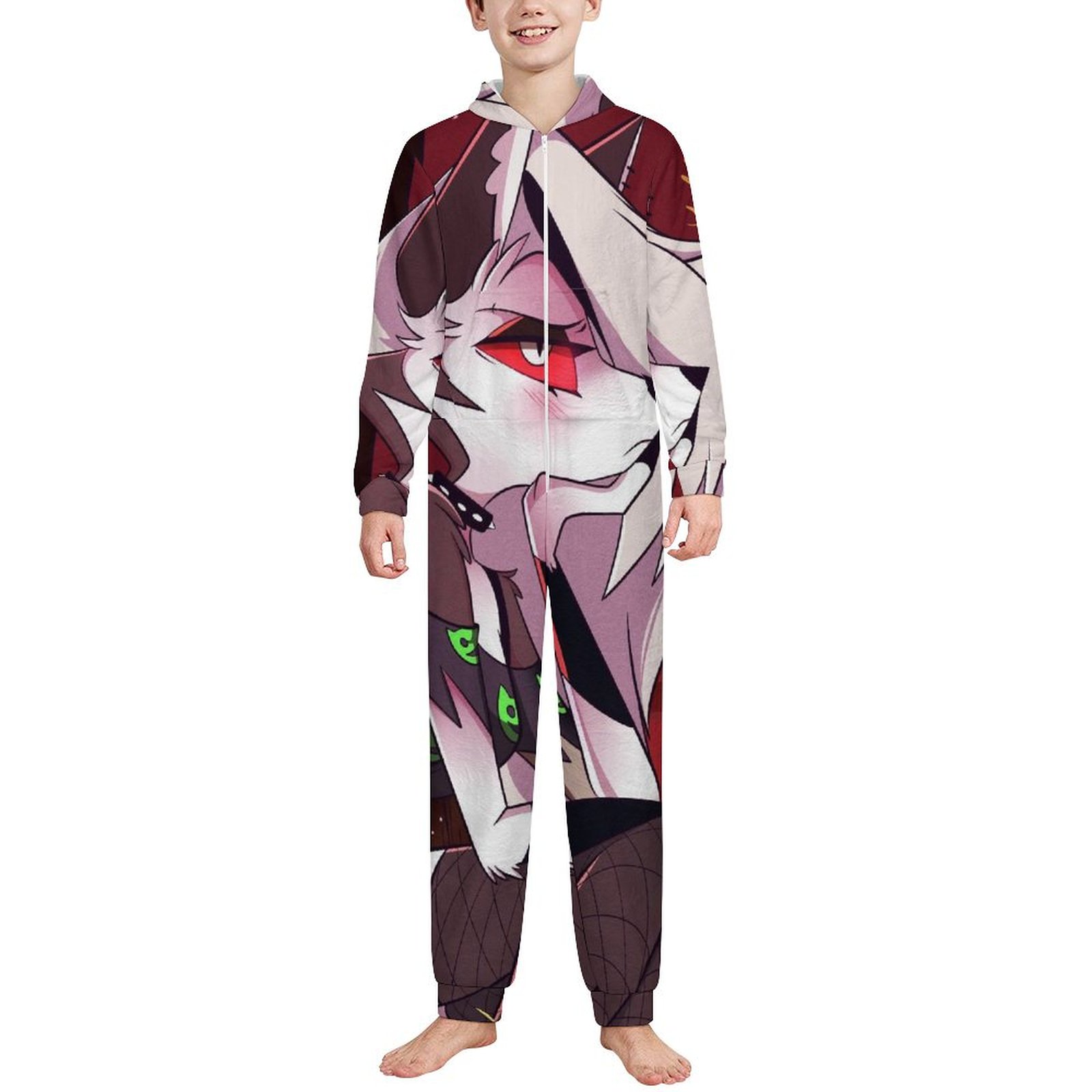 Helluva Boss Kids One Piece Pajama Hooded Union Suit PJs Sleepwear for ...