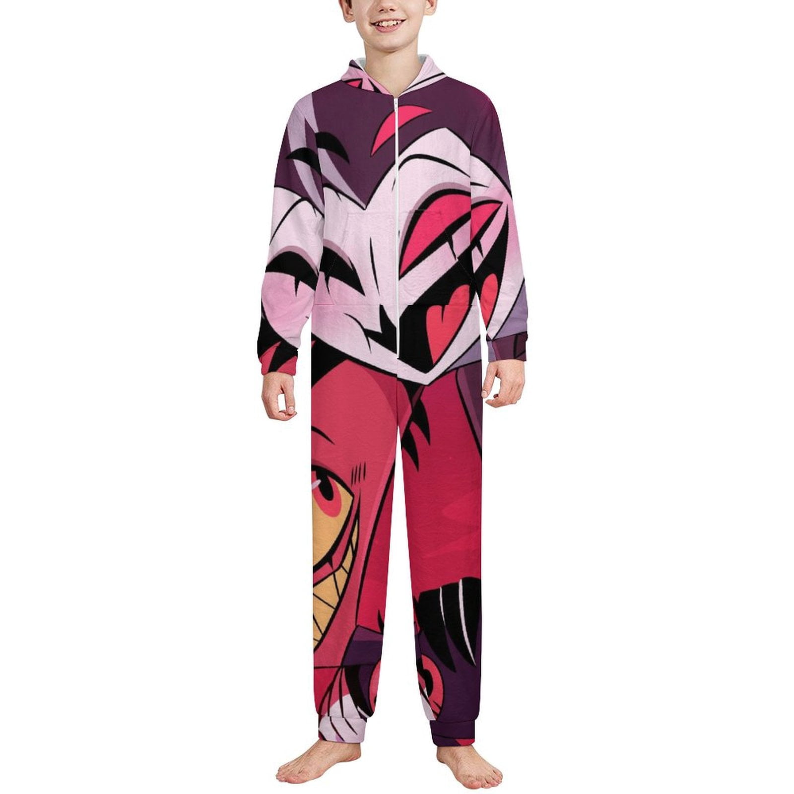 Helluva Boss Kids One Piece Pajama Hooded Union Suit PJs Sleepwear for ...