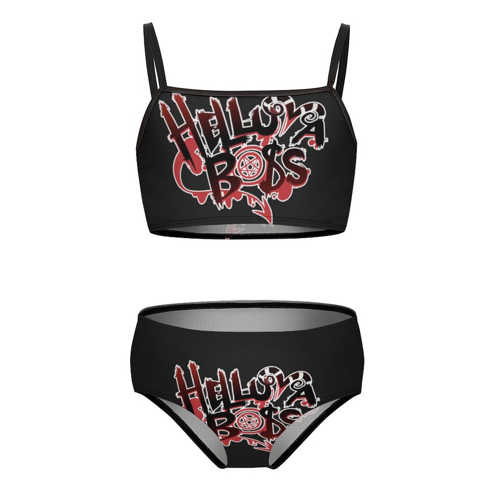 Helluva Boss Logo Children's Swimsuit Girl's Swimwear 2 Piece Bikini ...