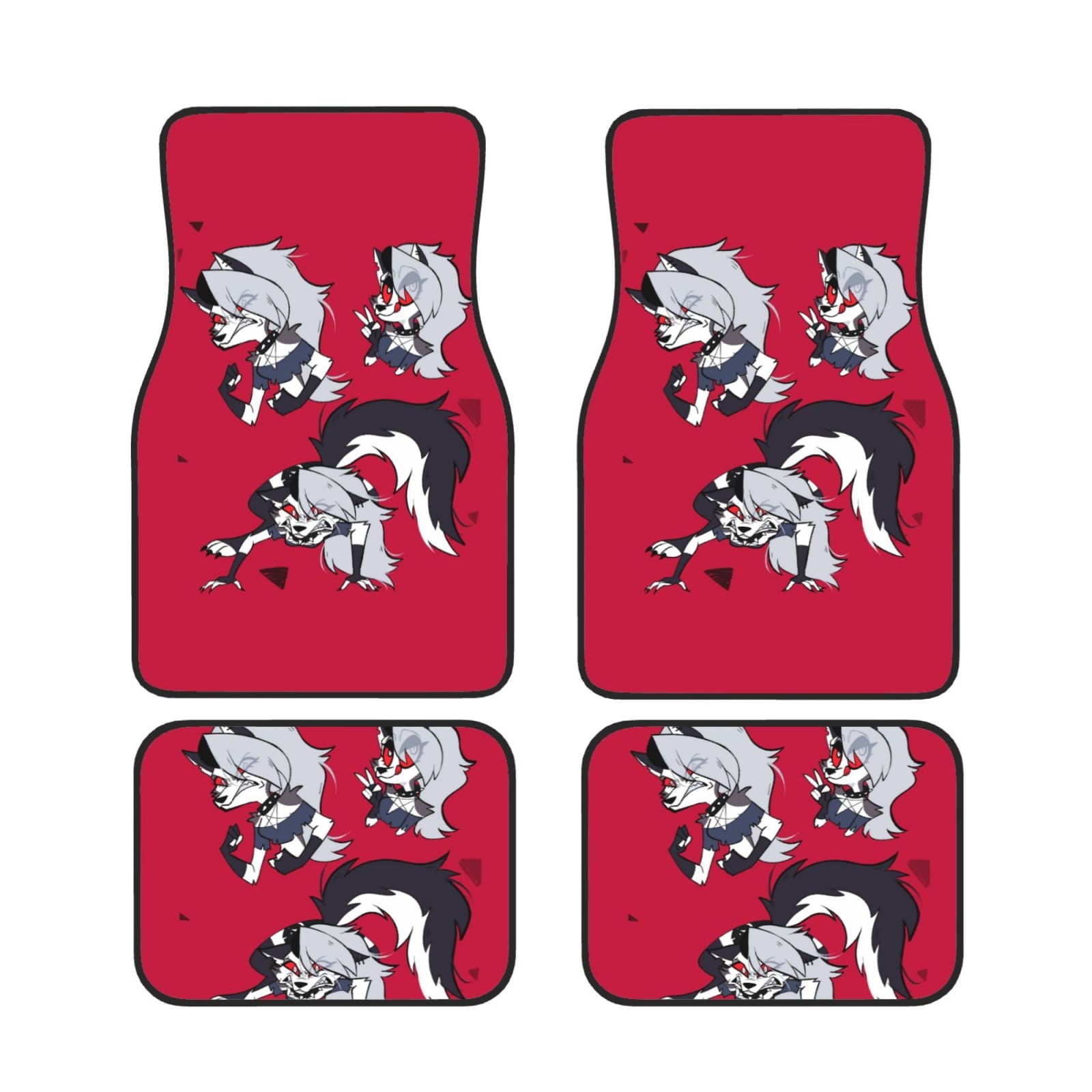 Helluva Boss Loona Car Floor Mats 4-Piece Full Set Front Rear Auto Foot Mats Carpets Car Foot ...