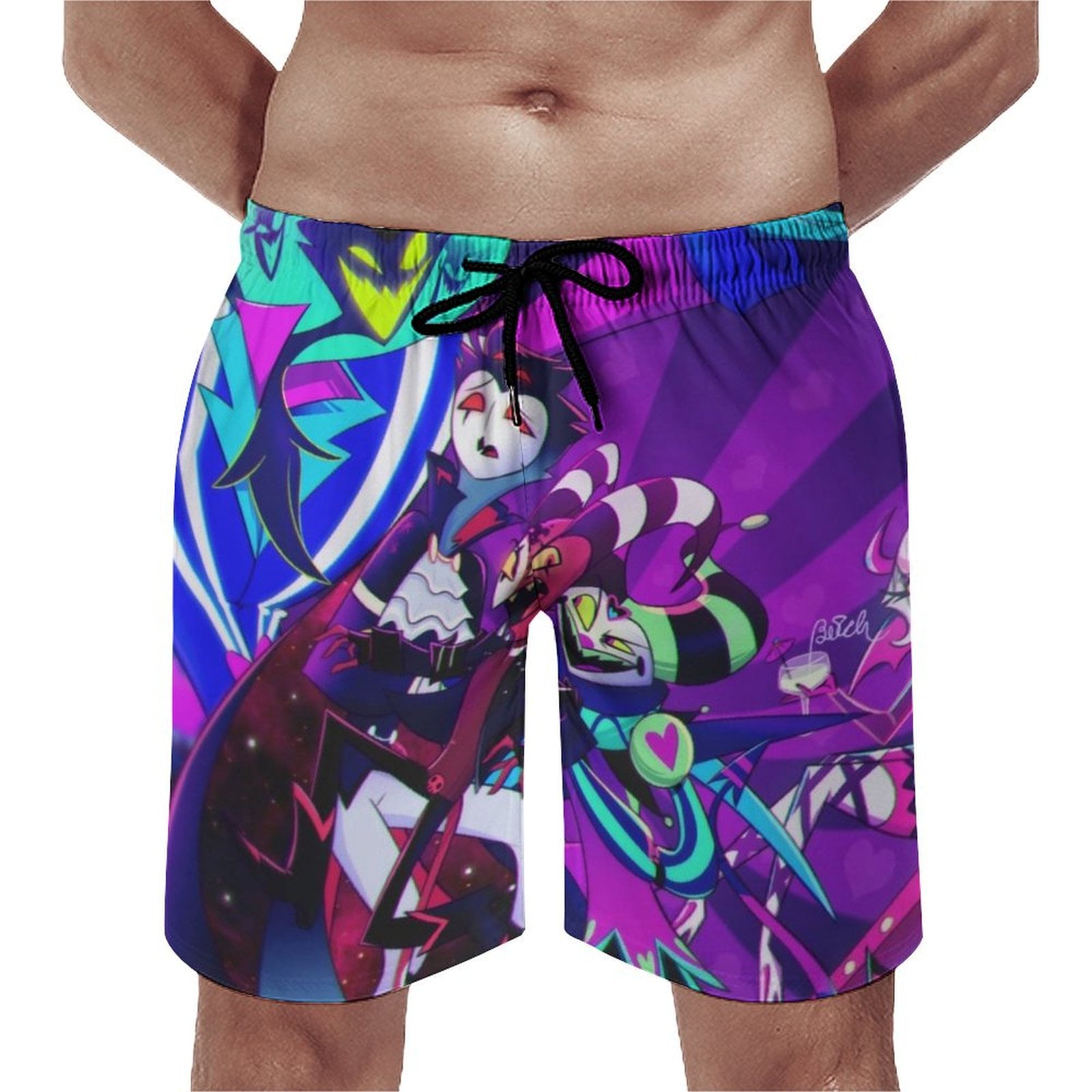 Helluva Boss Men's Swim Trunks Quick Dry Beach Board Shorts Summer ...