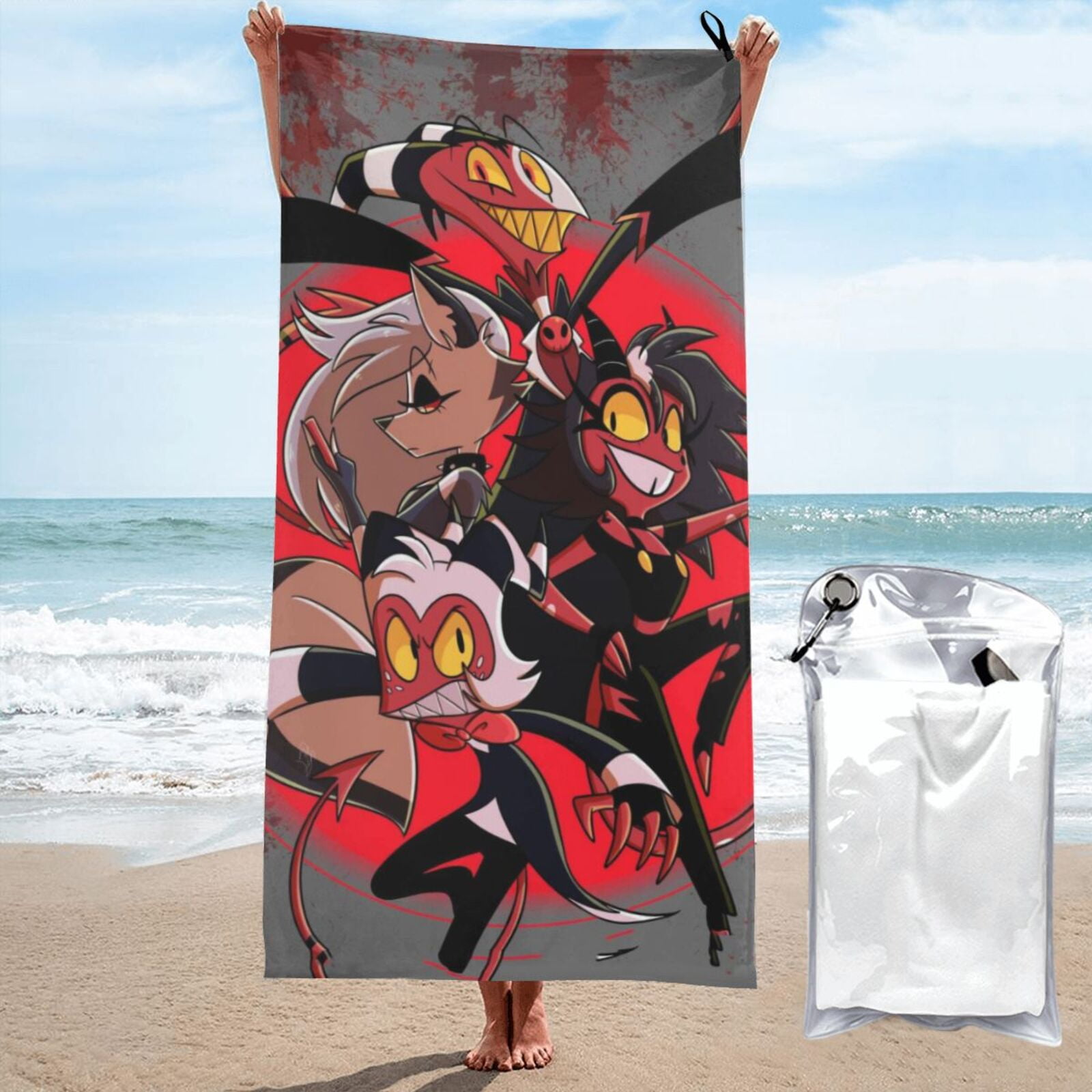 Helluva Boss Microfiber Beach Towel, 27.5"x55" Oversized Sand Free ...