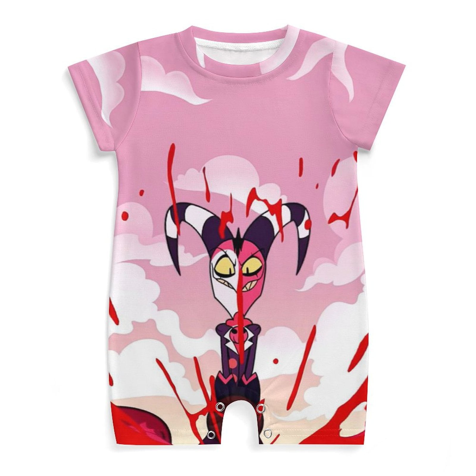 Helluva Boss Moxxie Baby One-Piece Rompers Summer Short Sleeve Outfit ...