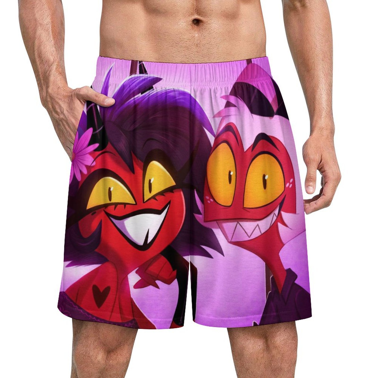 Helluva Boss Moxxie Millie Men's Pajama Pants Sleepwear Lounge Shorts ...