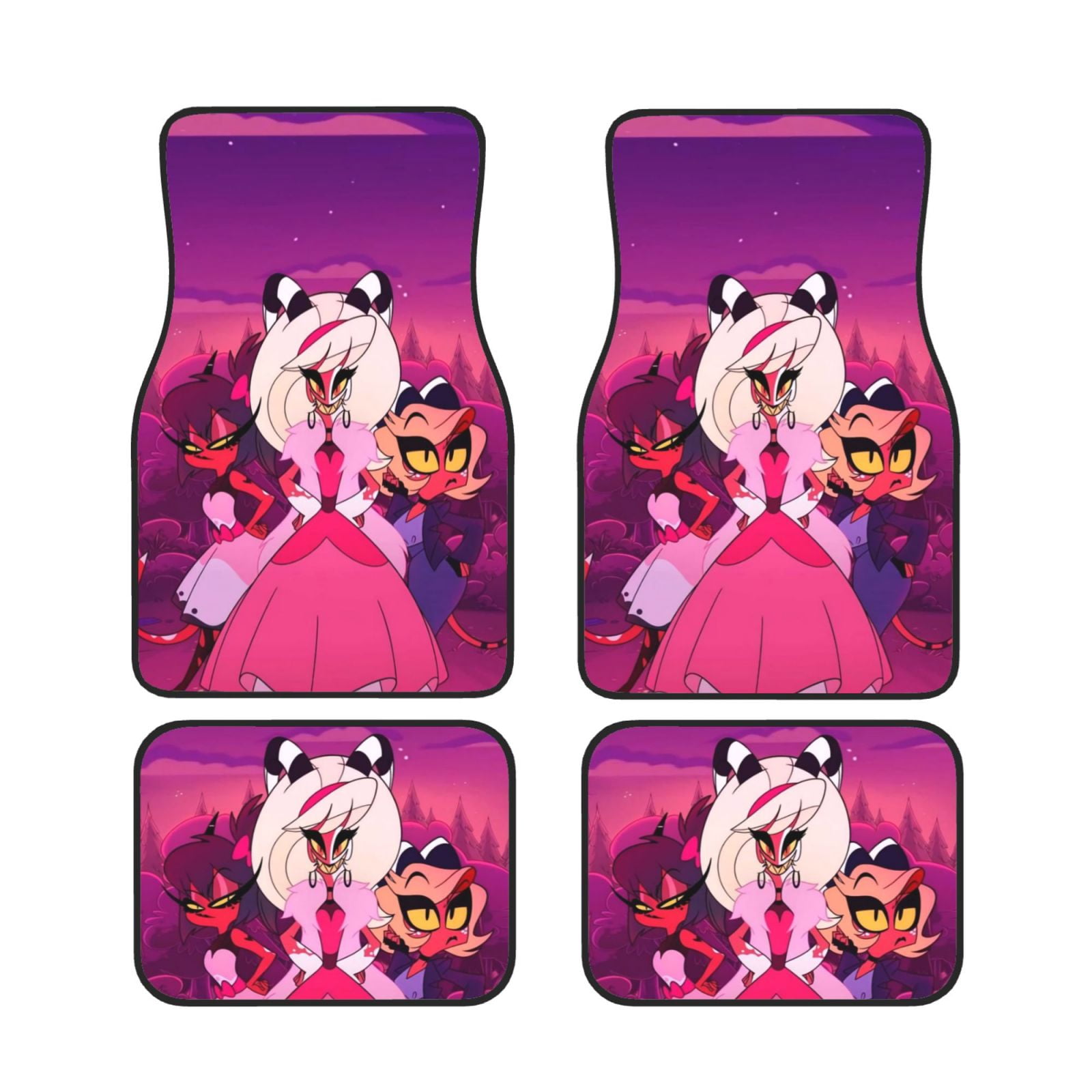 Helluva Boss Set Of 4 Universal Front And Rear Floor Mats With Non-Slip ...