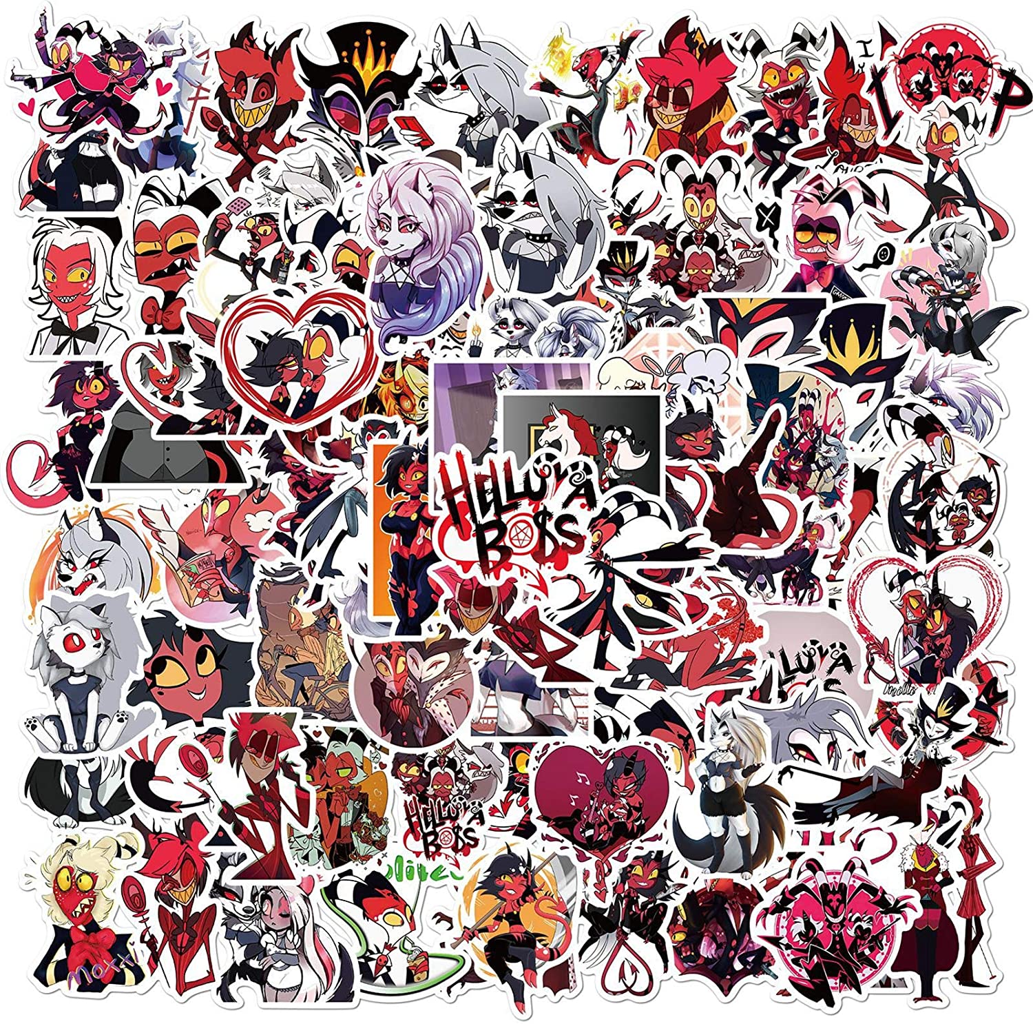 Helluva Boss Stickers, 100PCs, Cartoon Movie Vinyl Stickers Decals ...