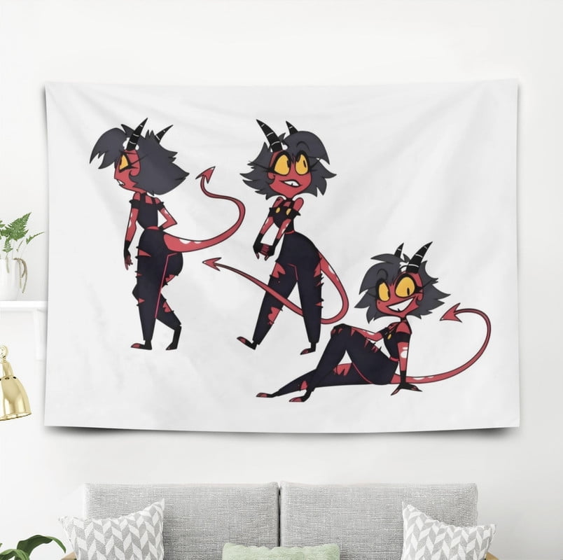 Helluva Boss pattern wall hanging 50*60 inches high-quality peach skin ...