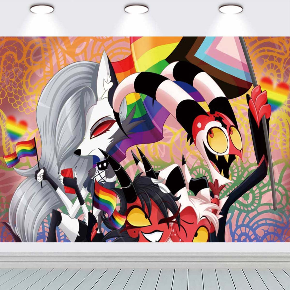 Helluva Boss school Backdrop Background Banner Taspestry Wall Decor Birthday Party Supplies ...