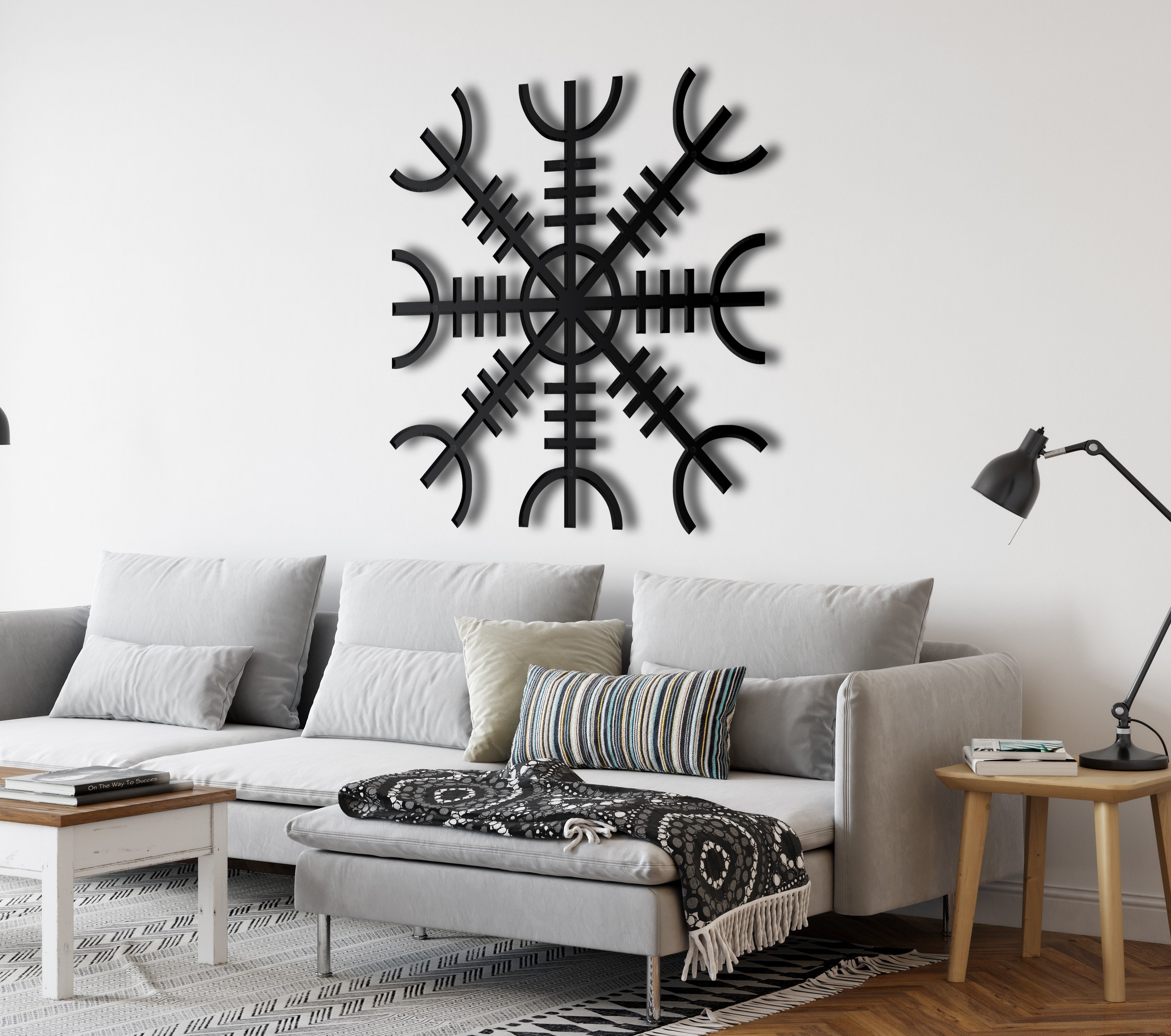 Helm of Awe Metal Wall Art for Home and Outside - Wall-Mounted ...