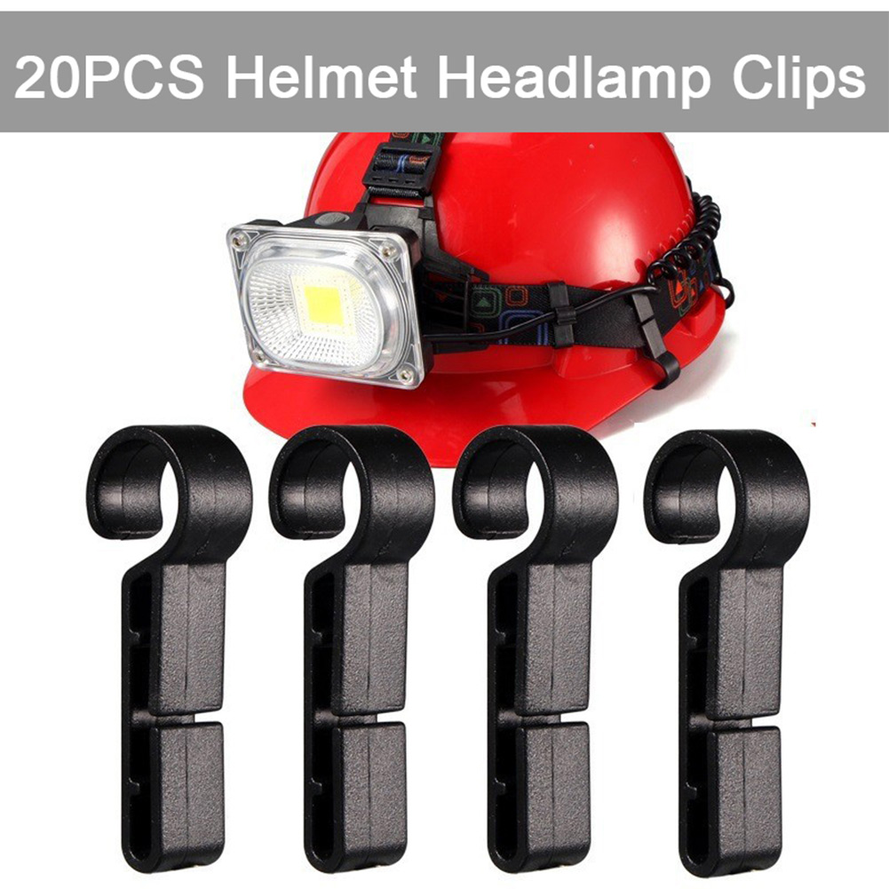 Helmet Headlamp Clips 20-Pack Anti-Slip Plastic Clamps Hooks Safety ...